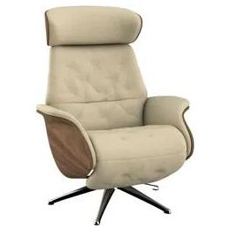 Relaxsessel FLEXLUX "Volden elektrischer Funktionsessel", beige (sandy beige), B:81cm H:111cm T:90cm, 100% Polyester, Sessel, Relaxsessel, Gr&ouml;&szlig;e M, R&uuml;cken & Fu&szlig;teil elektrisch, Akku, Arml. Walnuss, Fu&szlig; Alu