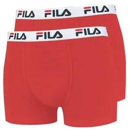 Boxershorts Fila "Boxershort 2er Pack", Damen, Gr. S, rot, Obermaterial: 95% Baumwolle CO. 5% Elasthan EL., Unterhosen