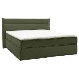 Boxspringbett Musterring "JustB SC100", gr&uuml;n (oliv), B:200cm L:215cm, Komplettbetten, Boxspringbett, schwebende Optik, inklusive Topper, verschiedene Farben, 180 x 200 cm