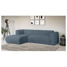Ecksofa Home Affaire "GENTON L-Form (257 cm), zeitlos & stilvolles Design", blau (dunkelblau), B:257cm H:78cm T:161cm, 100% Polyester, Sofas, Ecksofa, Aufwendig gepolstert, in Cord, Chenille und Struktur