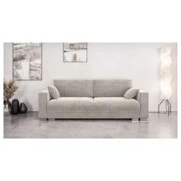 3-Sitzer Home Affaire "Stevinson Schlafsofa mit Bettkasten, Ma&szlig;e B/H/T: 229/87/97 cm", beige, B:229cm H:87cm T:97cm, 100% Polyester, Sofas, mit Wellenunterfederung, 2 R&uuml;ckenkissen und 2 Zierkissen