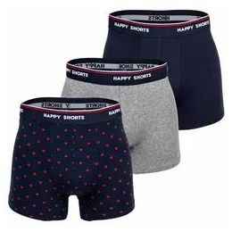 Boxershorts Happy Shorts "Boxershort 3er Pack", Damen, Gr. M, bunt (rot heart), Obermaterial: 95% Baumwolle CO. 5% Elasthan EL., Unterhosen