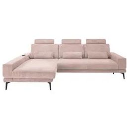 Ecksofa "SO 3600, inkl motor. Sitztiefenverstellung, Kopfst&uuml;tzen, Nierenkissen", rosa (kama rose), B:293cm H:83cm T:180cm, 100% Polyester, SET ONE BY Musterring, Sofas, Ecksofa, Sitzh&ouml;he 42 cm, Federkern, Breite 293 x Tiefe 180 cm, Kama rose