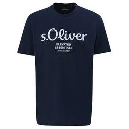T-Shirt s.Oliver "T-Shirt Logo T-Shirt 1er Pack", Herren, Gr. XXL, blau (dunkelblau), Obermaterial: 100% Baumwolle CO., Shirts T-Shirt