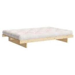 Bettgestell KARUP DESIGN "Kanso Bed, Stauraumbett, Bett mit oder ohne Schubladen", beige (kiefer natur), B:162cm H:25cm L:200cm, Betten, Bettgestell, Bett mit/ohne Schubladen, inkl Lattenrost, FSCzertifiert