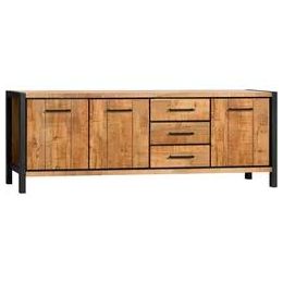 Sideboard OMG DESIGN "Ocean", gelb (mango), B:236cm H:80cm T:48cm, Melamin, Sideboards, Sideboard, mit Soft-Close, in zwei Breiten