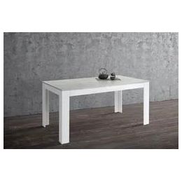 Esstisch Home Affaire "Milano", wei&szlig; (wei&szlig;, beton, optik, wei&szlig;), B:160cm H:75cm T:90cm, Tische, Esstisch, Esstisch, Breite 160 cm