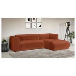 Ecksofa Home Affaire "GENTON L-Form (257 cm), zeitlos & stilvolles Design", orange (terra), B:257cm H:78cm T:161cm, 100% Polyester, Sofas, Ecksofa, Aufwendig gepolstert, in Cord, Chenille und Struktur