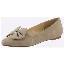 Ballerina Andrea Conti, Damen, Gr. 39, grau (taupe), Leder, Veloursleder, Schuhe Ballerina