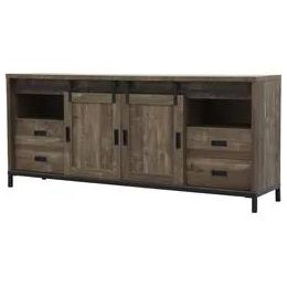 Sideboard OMG DESIGN "Stanley", braun (espresso), B:220cm H:95cm T:45cm, Spanplatte, Sideboards, Sideboard, in zwei Breiten, mit viel Stauraum
