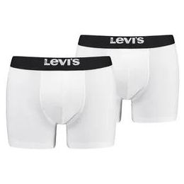 Levi's Boxershorts LEVI'S "Boxershort 2er Pack", Herren, Gr. S, wei&szlig;, Obermaterial: 95% Baumwolle CO. 5% Elasthan EL., Unterhosen