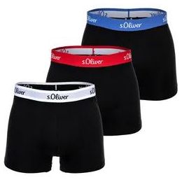 Boxershorts s.Oliver "Boxershort 3er Pack", Herren, Gr. XL, schwarz (schwarz kontrast), Obermaterial: 92% Baumwolle CO. 8% Elasthan EL., Unterhosen