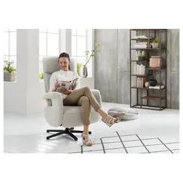Relaxsessel DIE PLANBAR "MP-RS18073", beige (longlife easy ecru), B:71cm H:110cm T:83cm, 100% Polyester, Sessel, Relaxsessel, 360 drehbar, inkl. man. Kopfpolsterverstellung u. Relax-Funktion