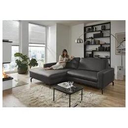 Ecksofa DIE PLANBAR "PN-EM20028 L-Form ohne Kopfst&uuml;tzen", schwarz, B:248cm H:89cm T:179cm, Sofas, Ecksofa, wahlweise mit motorischem Canape