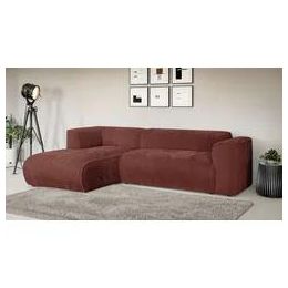 Ecksofa Home Affaire "GENTON L-Form (257 cm), zeitlos & stilvolles Design", rot, B:257cm H:78cm T:161cm, 100% Polyester, Sofas, Ecksofa, Aufwendig gepolstert, in Cord, Chenille und Struktur