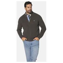 Strickjacke Jan Vanderstorm "Strickjacke NORANDER", Herren, Gr. 3XL, grau (braun), Obermaterial: 100% Baumwolle CO., Strickjacken Strickjacke