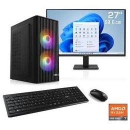 CSL PC-Komplettsystem "Spectrum V25240", Energieeffizienz: E (A-G), schwarz, Microsoft Windows 11 Home (64 Bit), 16 GB RAM 1.000 GB SSD, Computer_Komplettsysteme