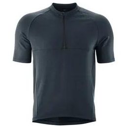 Radtrikot Gonso "Adventure Jersey Nature M", Herren, Gr. S, blau (nachtblau), 90% Viskose, 5% Elasthan, 5% Polyamid, Rundhals, Trikots, Herren Fahrradtrikot kurzarm, bequemes Half-Zip Trikot, Slim Fit