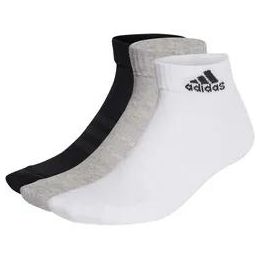Kurzsocken Adidas ORIGINALS "Socken Cushioned Sportswear Ankle 3er Pack", Herren, Gr. 46-48, bunt (schwarz, grau, wei&szlig;), Obermaterial: 62% Baumwolle CO. 34% Polyester PES. 3% Elasthan EL. 1% Nylon NY., Socken