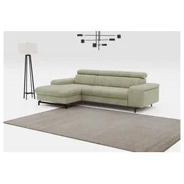 Ecksofa COTTA "Emma L-Form, B: 267 cm", gr&uuml;n, B:267cm H:97cm T:165cm, Sofas, Ecksofa, mit Kopfteilverstellung, optional Bettfunktion & Bettkasten, Topseller