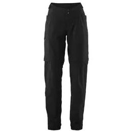 Fahrradhose Gonso "Adventure Pants Zip Off W", Damen, Gr. 40, Normalgr&ouml;&szlig;en, schwarz, 90% Polyamid, 10% Elasthan, Hosen Fahrradhose, Damen Zip-Off Radhose mit Sitzpolster, Hose zur Shorts abzippbar