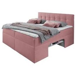 Boxbett Home Affaire, rosa, B:162cm L:210cm, Komplettbetten, Nische im Bettkasten f&uuml;r zus&auml;tzlichen Stauraum