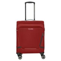 Handgep&auml;ck-Trolley Travelite "JETPACK Max 4 Cabin, konzip. f&uuml;r Lufthansa, Austrian Airlines & Swiss", Gr. B/H/T: 40cm x 55cm x 23cm 41 l, rot, Polyester, unifarben mit Farbeins&auml;tzen, Koffer, Weichgep&auml;ck-Koffer Handgep&auml;ck f&uuml;r die meisten g&auml;ngigen Airlines