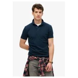 Poloshirt Superdry "ESSENTIAL JERSEY POLO", Herren, Gr. XXL, blau (eclipse navy), Single Jersey, Obermaterial: 100% Baumwolle, unifarben, relaxed fit, Rundhals, Shirts