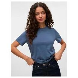 V&eacute;ro Moda Kurzarmshirt VERO MODA "VMPAULINA SS T-SHIRT GA JRS NOOS", Damen, Gr. M, blau (china blau), Jersey, Obermaterial: 100% Baumwolle, unifarben, normal, Rundhals, Shirts, Baumwolle, regular fit