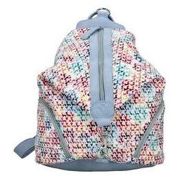 Cityrucksack Rieker, Gr. B/H/T: 28cm x 39cm x 16cm, bunt (hellblau multicolor), Lederimitat, Textil, Rucks&auml;cke Cityrucksack, Damen Rucksack, Freizeitrucksack in bunter Optik