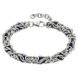 Edelstahlarmband Bruno Banani "Schmuck", blau (edelstahlfarben, dunkelblau, dunkelblau), Armb&auml;nder, Damen, 25,5cm, Edelstahl, Edelstahlarmband, mit Glasstein
