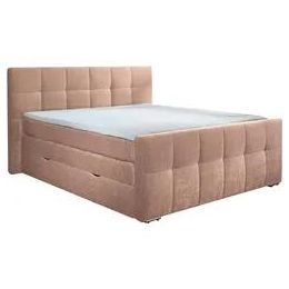 Boxspringbett Home Affaire "Ros&agrave;", beige (sand), B:204cm L:224cm, Komplettbetten, Boxspringbett, H3/H3, H3/H4, H4/H4 m&ouml;glich