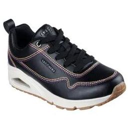 Sneaker Skechers "UNO-LUXURIOUS STITCHES", Damen, Gr. 40, schwarz, Lederimitat, Schuhe Sneaker, Keilsneaker, Plateausneaker mit Skech-Air Funktion