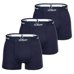 Boxershorts s.Oliver "Boxershort 3er Pack", Herren, Gr. L, blau (marine), Obermaterial: 92% Baumwolle CO. 8% Elasthan EL., Unterhosen