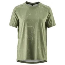 Radtrikot Gonso "Trail Jersey W", Damen, Gr. 40, gr&uuml;n (tannengr&uuml;n), 88% Polyester, 12% Elasthan, Rundhals, Trikots, Damen Fahrradtrikot kurzarm, l&auml;ssiges MTB-Shirt, Quick-Dry, Slim fit