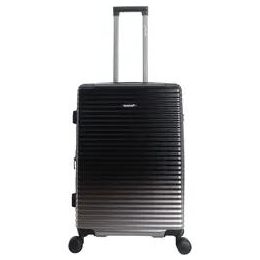 Koffer Saxoline "Elite", Gr. B/H/T: 43cm x 65cm x 26,5cm, silber (schwarz, silberfarben), Koffer, mit Trolleysystem aus Halbaluminium