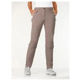 Zip-off-Hose Casual Looks, Herren, Gr. 52, Normalgr&ouml;&szlig;en, grau (taupe), 95% Polyamid, 5% Elasthan, unifarben, lang, Hosen