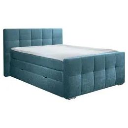 Boxspringbett Home Affaire "Ros&agrave;", blau, B:184cm L:224cm, Komplettbetten, Boxspringbett, H3/H3, H3/H4, H4/H4 m&ouml;glich
