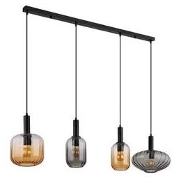 Globo LIGHTING Pendelleuchte "VALLETTA", schwarz (schwarz matt), 1 Stk., Leuchten, H&auml;ngelampe, H&auml;ngeleuchte, verschiedene Gl&auml;ser, modern, Essbereich, Pendelleuchte