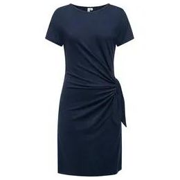 Shirtkleid Ragwear "Knotta", Damen, Gr. M (38), Normalgr&ouml;&szlig;en, blau (navy), Material: 95% Viskose, 5% Elasthan, figurumspielend ca. Mitte Oberschenkel, Rundhals, &Auml;rmel ohne &Auml;rmelschlitz abgesteppte Kante, Kleider Shirtkleid, Kurzarm Sommerkleid mit seitlichem Bindeband