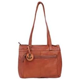 Shopper Harbour 2nd "Zea", Damen, Gr. B/H/T: 26,5cm x 22cm x 10cm, braun (cognac), Rindsleder, Taschen Shopper, Damen Henkeltasche, Schultertasche, Handtasche mit Logodruck