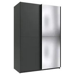 Kleiderschrank wimex "Mugano, B/T/H 135 oder 180/65/198cm, Made in Germany", grafit, griffe schwarz, B:135cm H:198cm T:65cm, Holzwerkstoff, Schr&auml;nke, Kleiderschrank, 2 Schwebet&uuml;ren mit oder ohne Spiegel, Metallgriffe