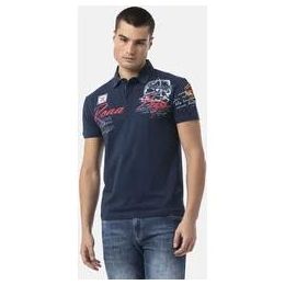 Cipo & Baxx Poloshirt CIPO & BAXX, Herren, Gr. 4XL, blau (navyblau), Jersey, Obermaterial: 95% Baumwolle, 5% Elasthan, bedruckt, regular fit normal, Shirts