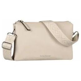 Clutch Bruno Banani "Amalfi", Damen, Gr. B/H/T: 26cm x 17cm x 4cm, beige, Lederimitat, unifarben, Taschen, Handtasche Damen Tasche Schultertasche