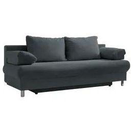 Schlafsofa Home Affaire "Como", grau (anthrazit), B:196cm H:43cm T:53cm, 92% Polyester, 8% Nylon, Sofas, Schlafsofa, 2-Sitzer, Federkern, Breite 196 cm, inkl. R&uuml;cken.-und Armlehnenkissen