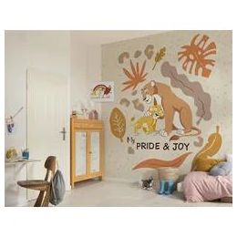 Kindertapete Komar "Disney The Lion King My Pride and Joy", orange (beige,orange), B:250m H:250m, Vlies, Tapeten