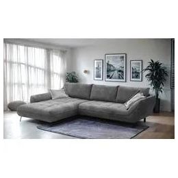 Ecksofa exxpo - SOFA FASHION "Biarritz modern und elegantes Mega Sofa mit tollem Sitzkomfort, L-Form", silber (anthrazit, silber), B:324cm H:92cm T:203cm, Sofas, Ecksofa, XXL&ndash; Longchair Ecke in hochwertiger Verarbeitung, Stellma&szlig;e 324x203 cm