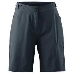 Fahrradhose Gonso "Adventure Shorts W", Damen, Gr. 42, Normalgr&ouml;&szlig;en, blau (nachtblau), 90% Polyamid, 10% Elasthan, Hosen Fahrradhose, Damen Radhose mit einkn&ouml;pfbarer Radunterhose mit Sitzpolster