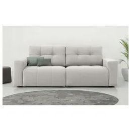 3-Sitzer Home Affaire "Turnon, Lounge-sofa, Breite 220 cm", beige (creme), B:220cm H:84cm T:94cm, 100% Polyester, Sofas, Chenille, mit Knopf- und Doppelsteppung, elegantes Aussehen