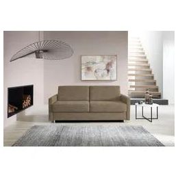 Schlafsofa Bali "JUNARA, Dauerschl&auml;fer mit zweigeteiltem Lattenrost", braun (beige), B:225cm H:18cm T:101cm, 100% PES, Sofas, Schlafsofa, 160er u. 180er Breite, 2 Matratzenvarianten